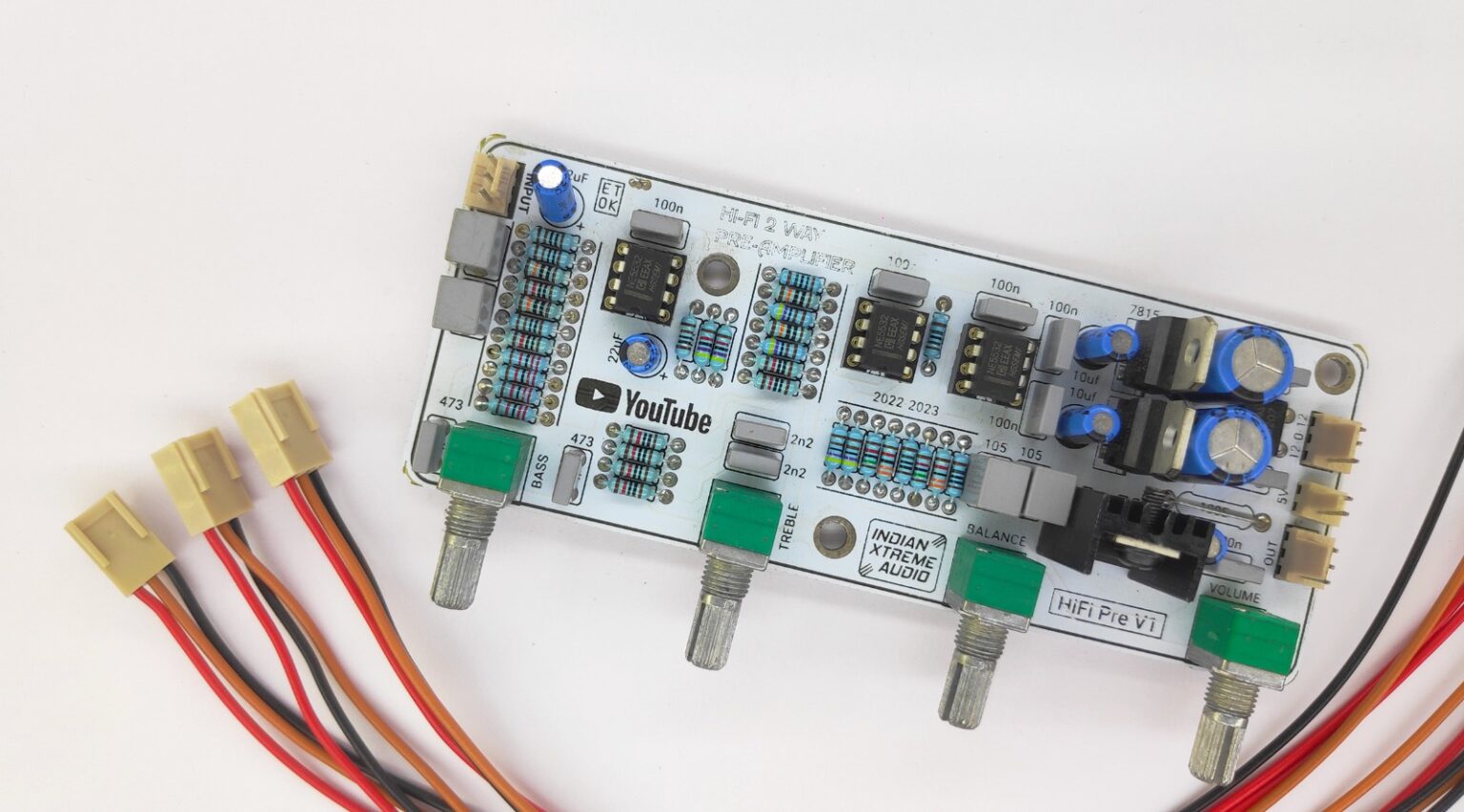 Hi-Fi Pre Amplifier with Tone Control Based on 3X NE5532 Original ICs, Bass Treble Balance and ...